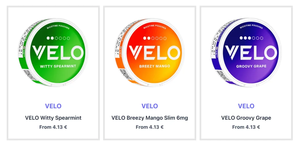 VELO flavors and strengths - Buy online | Snusforsale